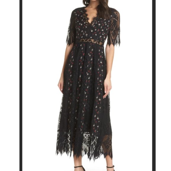 foxiedox | Dresses | Foxiedox Josefine Lace Clip Dot Tea Length Dress ...